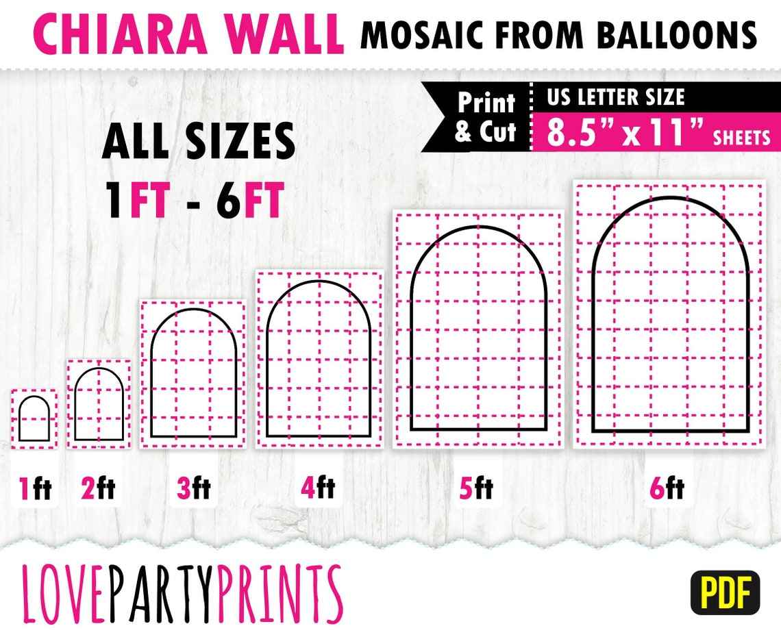 Chiara Wall Template PDF, 1ft, 2ft, 3ft, 4ft, 5ft, 6ft, Mosaic From ...