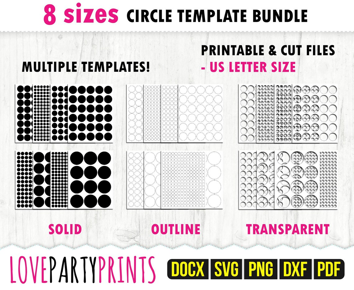 Circle Template Bundle SVG PDF Png Dxf Blank Circle - Etsy UK