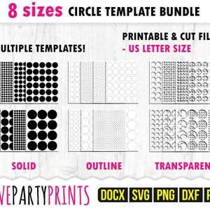 Circle Template Bundle SVG, PDF, Png, Dxf, Blank Circle Template, 8.5 ...