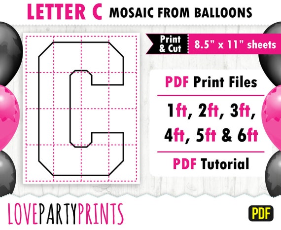 Square Letter C Mosaic From Balloons Mosaic Template 1ft - Etsy