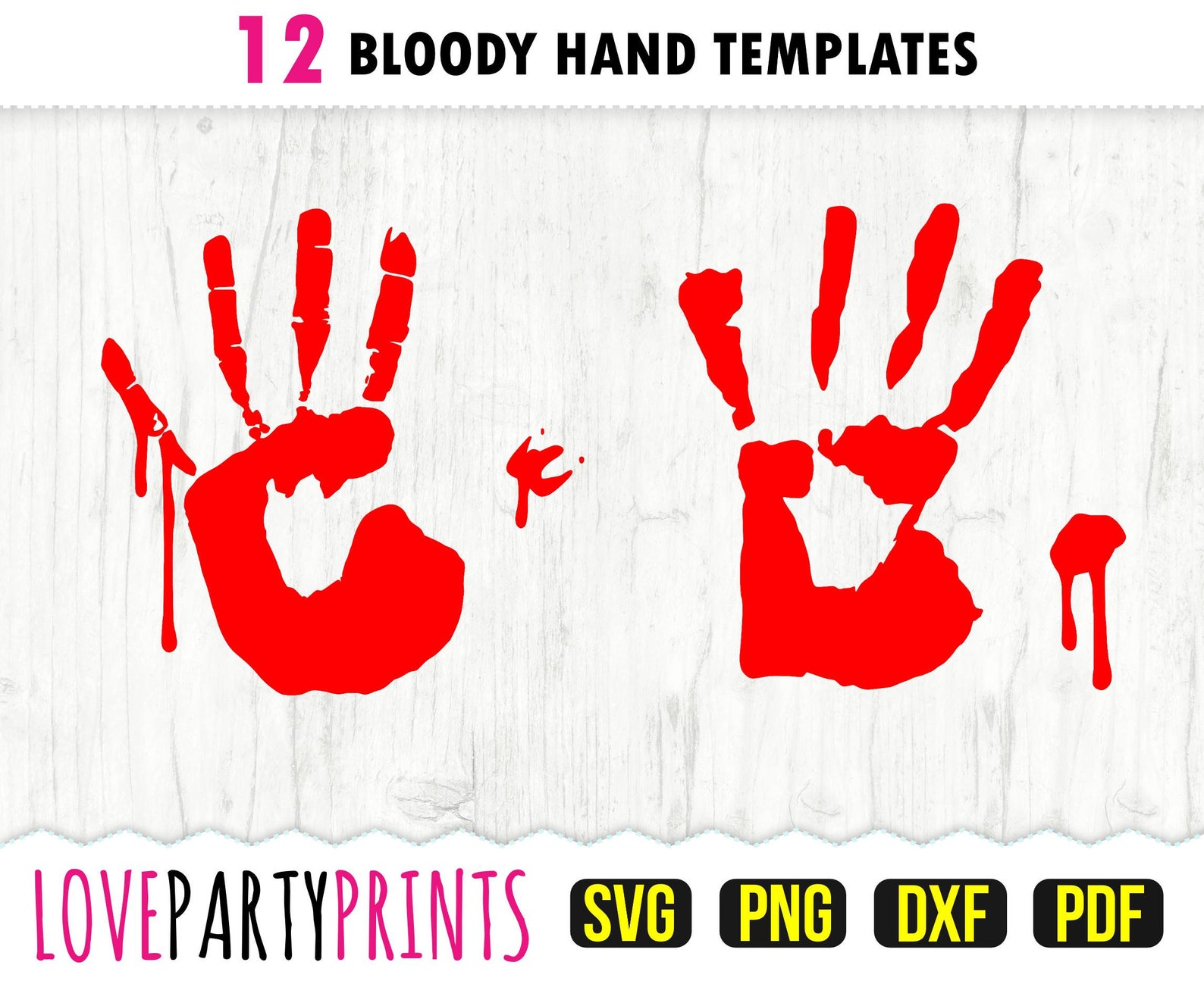Bloody Hands SVG, DXF, PNG, Pdf, Hand Splatter Svg, Paint Hand Svg ...