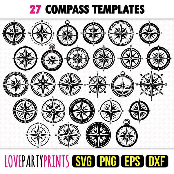 Compass Svg - Etsy