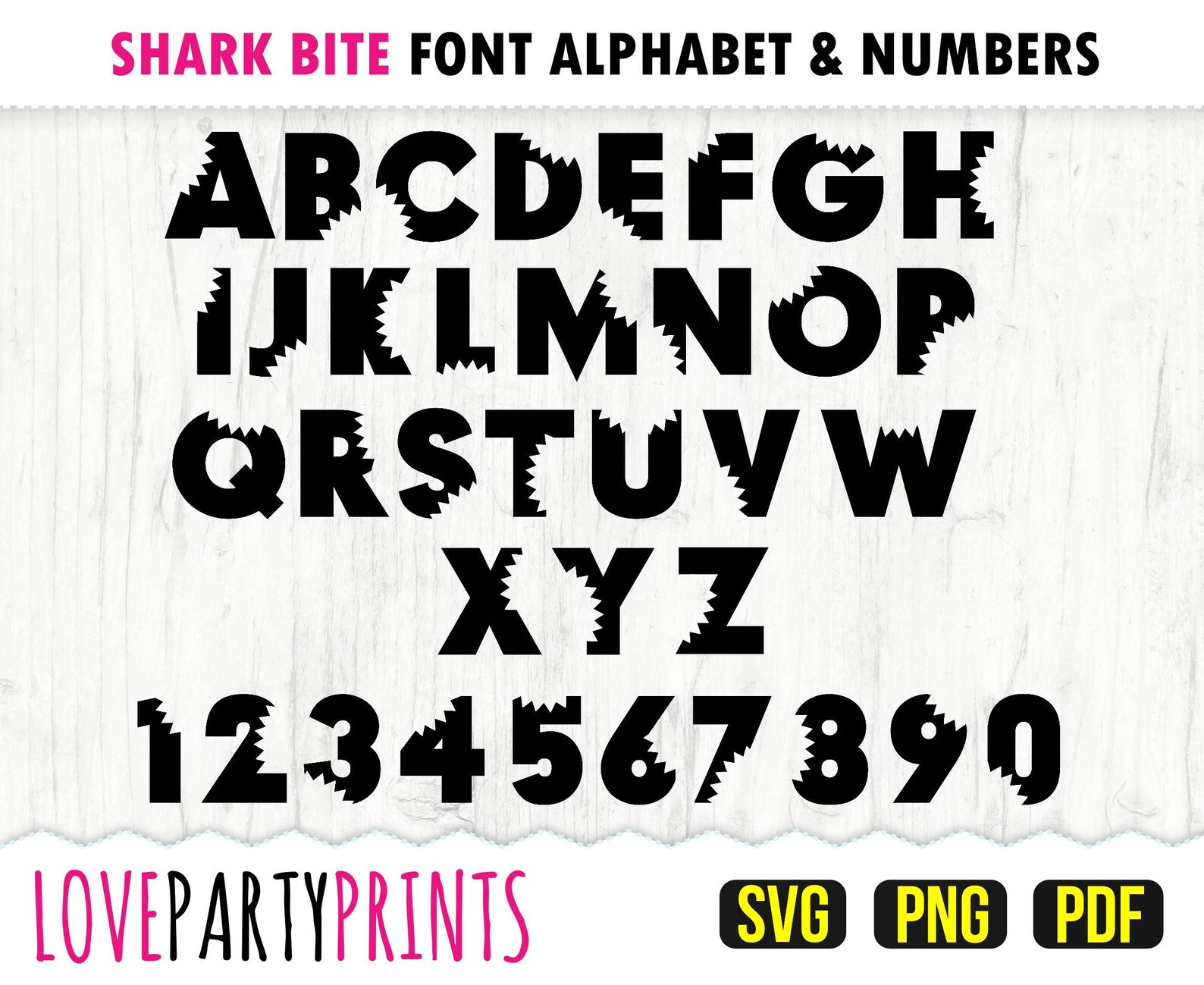 SHARK FONT SVG Png and Pdf Files 300dpi High Quality - Etsy