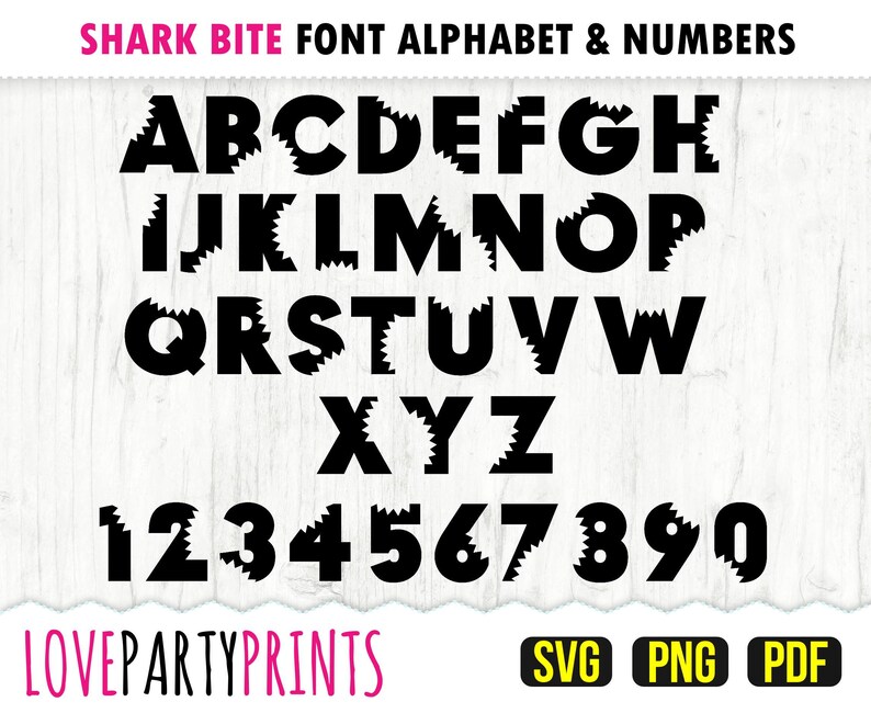 SHARK FONT SVG Png and Pdf Files 300dpi High Quality - Etsy