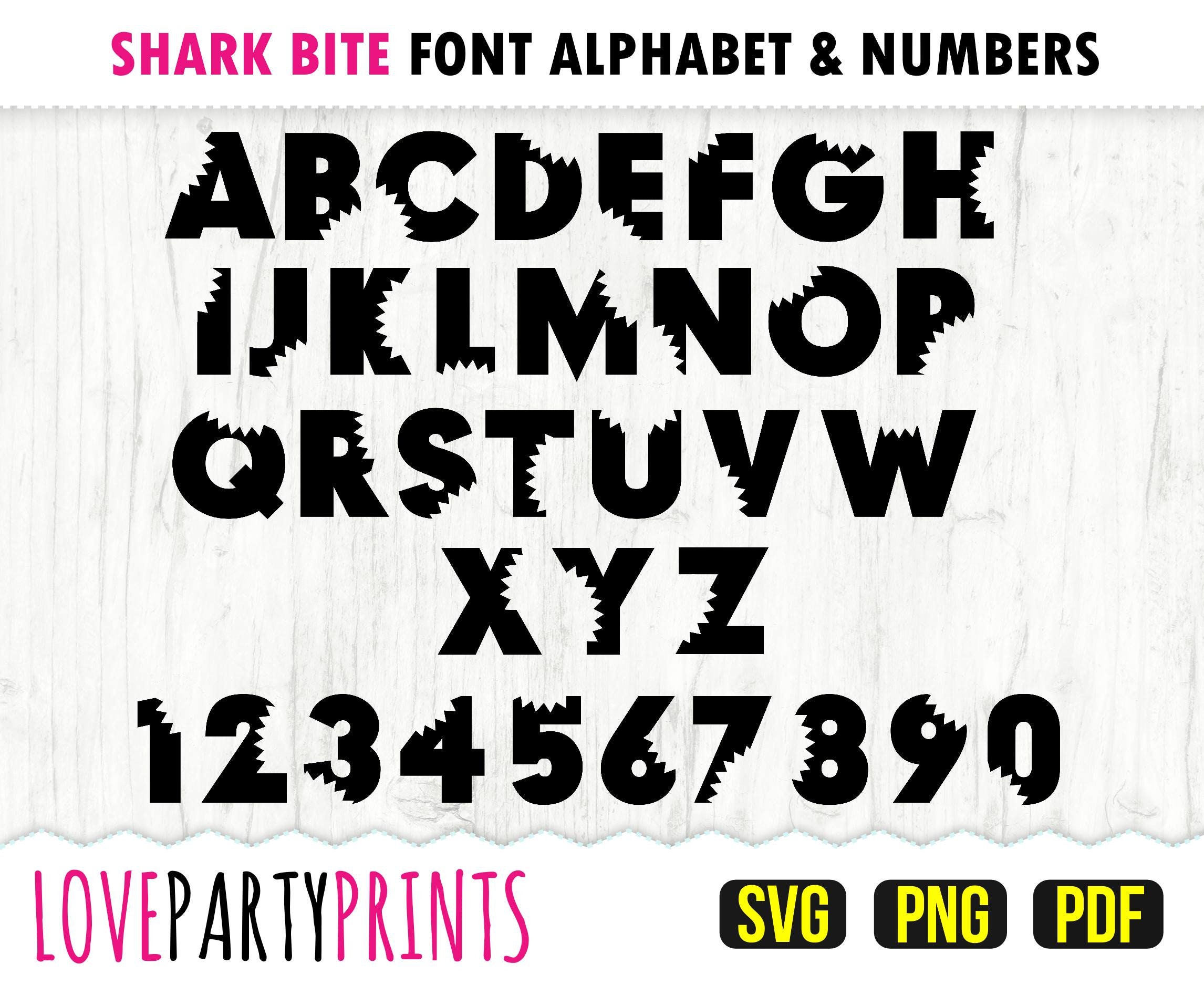 SHARK FONT SVG Png and Pdf Files 300dpi High Quality - Etsy