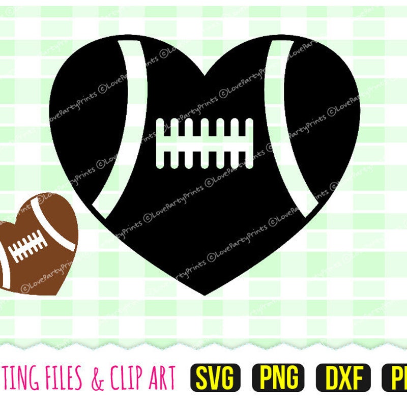 Football Heart Svg - Etsy