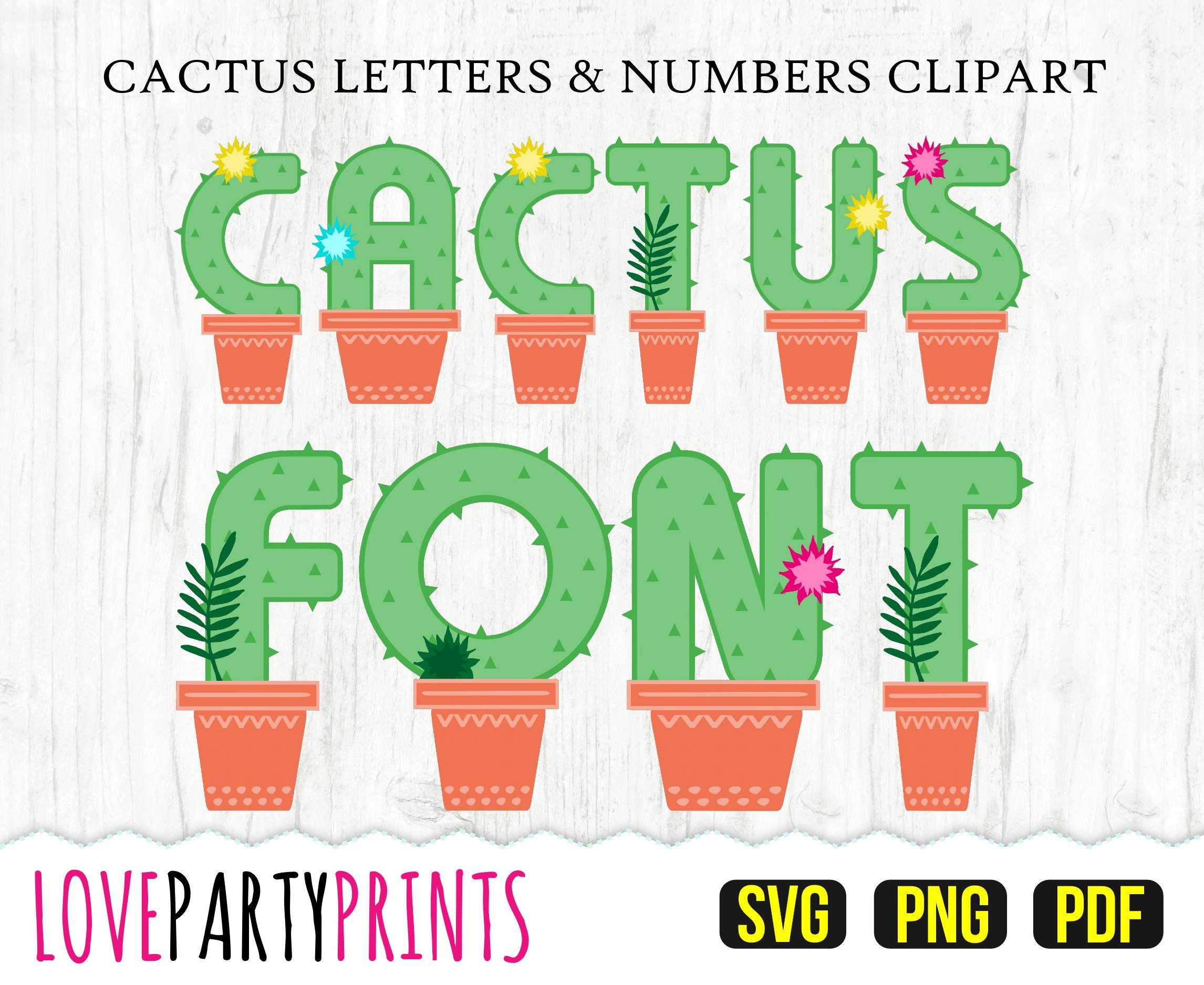 CACTUS FONT Svg Png and Pdf Files 300dpi High Quality | Etsy UK