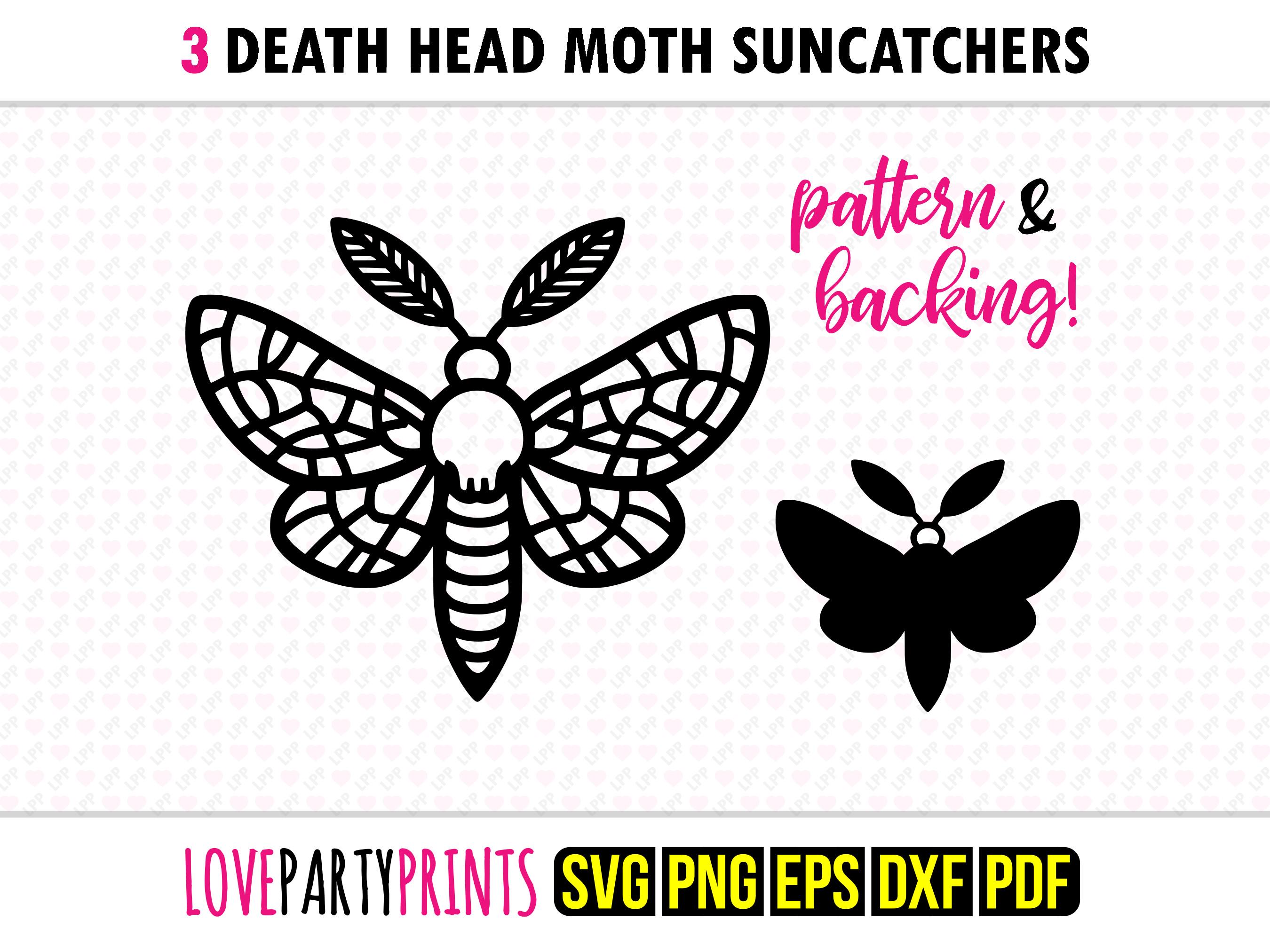 Death Head Moth Suncatcher SVG, DXF PNG Pdf Eps, Hanging Moths Ornament ...