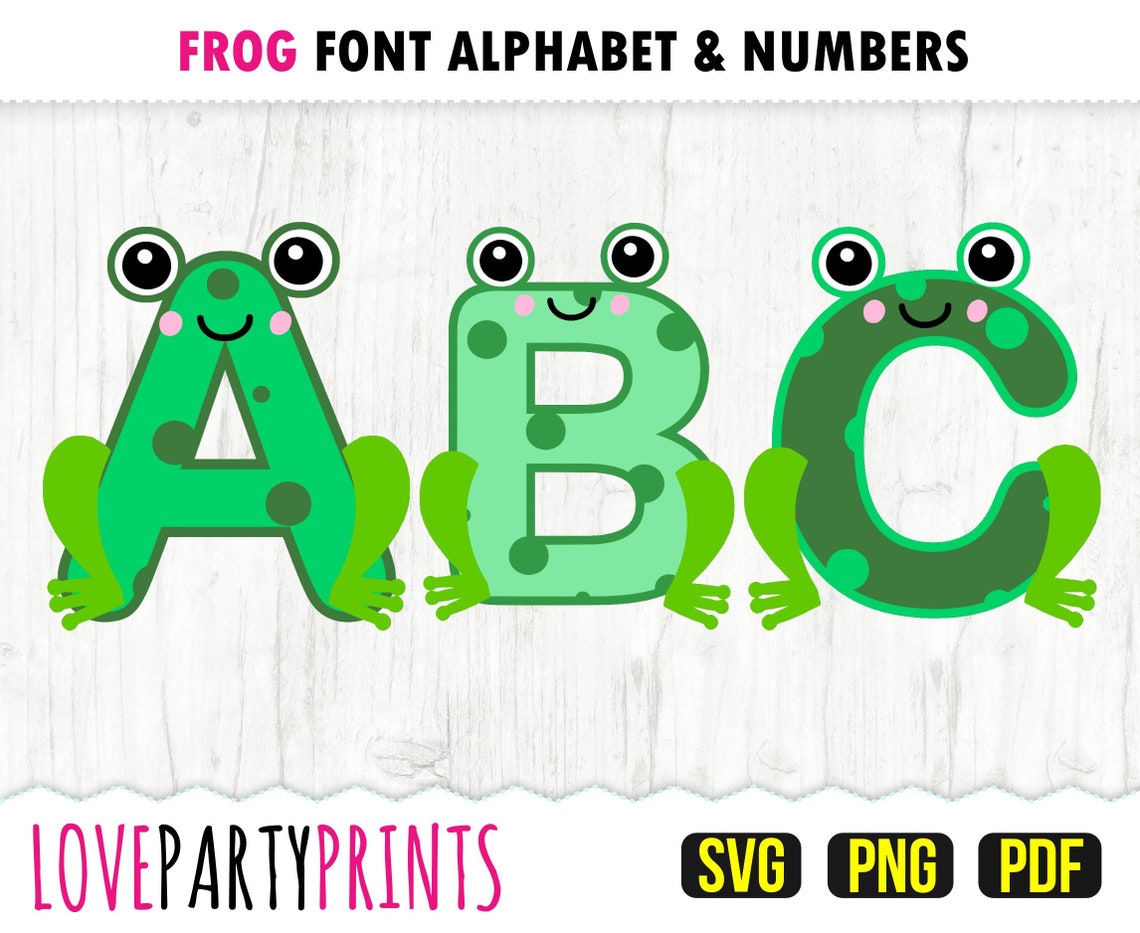 FROG FONT SVG Png and Pdf Files 300dpi High Quality - Etsy