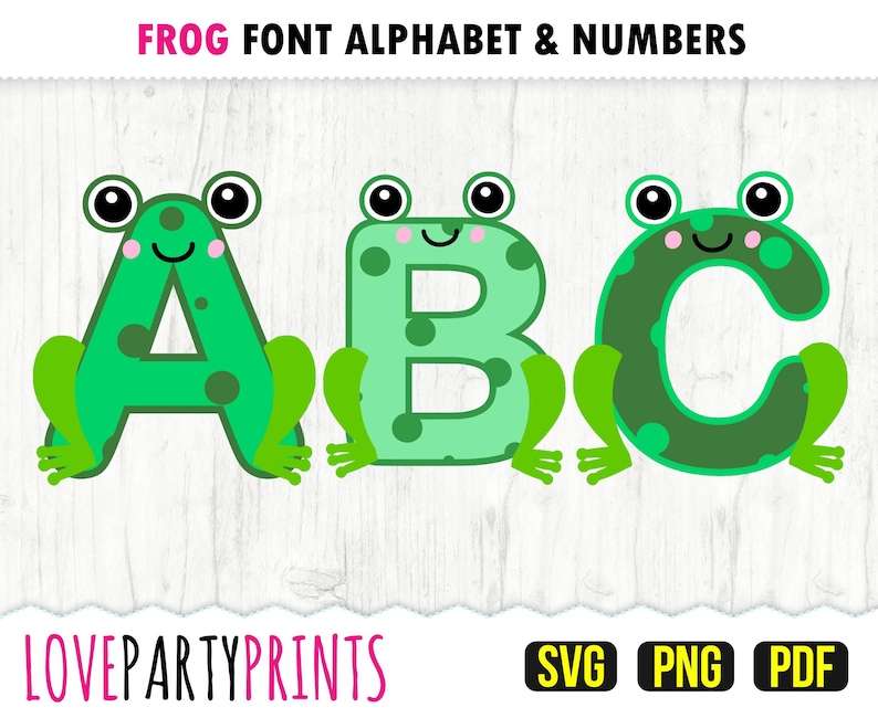 FROG FONT SVG, Png and Pdf Files, 300dpi High Quality, Silhouette ...