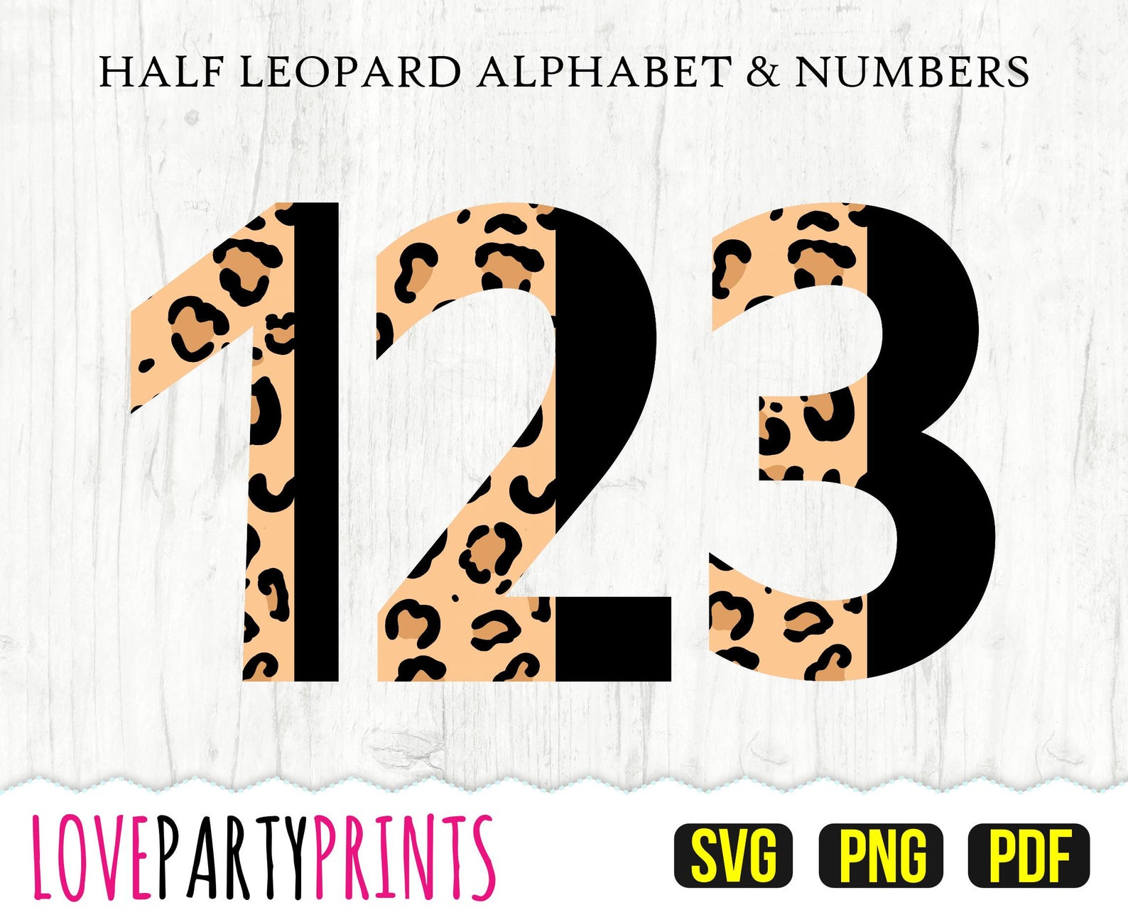 Half Leopard Font SVG PNG and Pdf Files Full Alphabet Font | Etsy