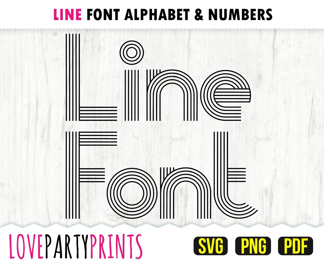 Round Line Font Svg Png Pdf Line Alphabet Uppercase - Etsy