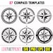 Compass SVG Bundle, PNG, EPS, Dxf, Camping Compass, Nautical Compass ...