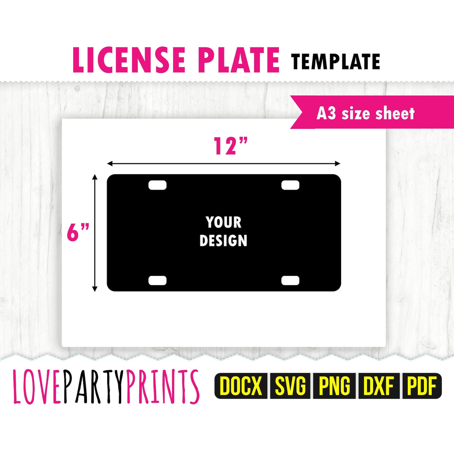 License Plate Template SVG, PDF, Png, Dxf, Blank License Plate Template ...