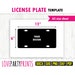 License Plate Template SVG, PDF, Png, Dxf, Blank License Plate Template ...