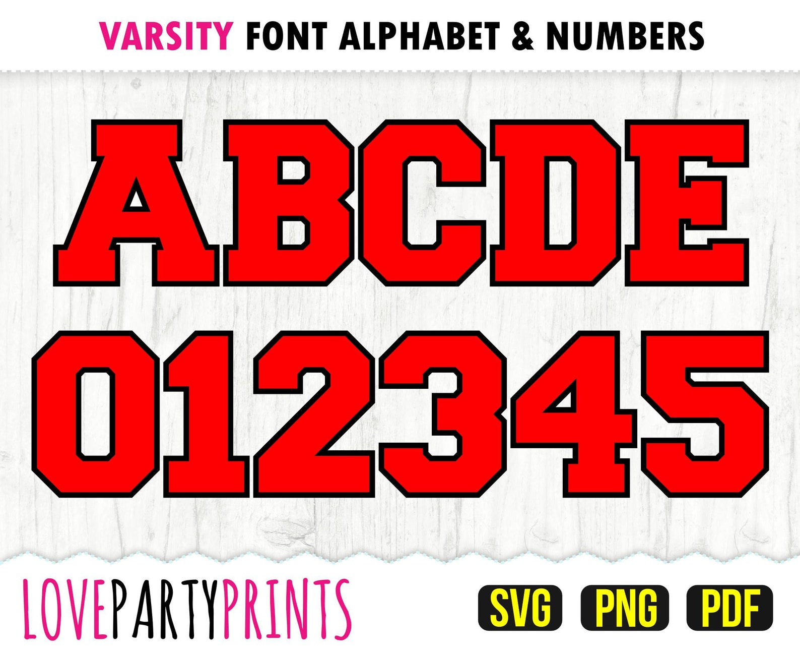 Varsity Layered Font SVG Png and Pdf Files College Font Svg - Etsy
