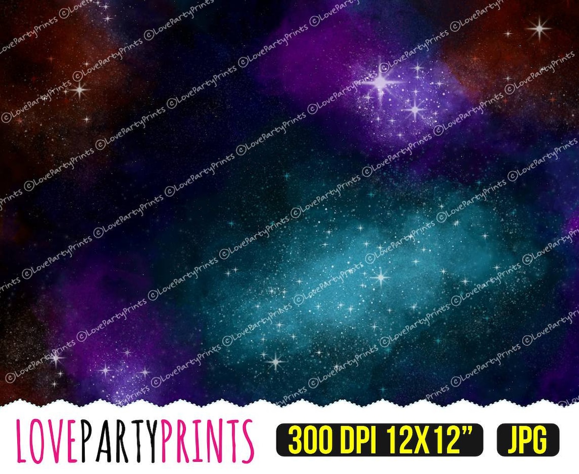 Space Backgrounds Digital Paper, 12x12" JPG 300dpi, Starry Night ...