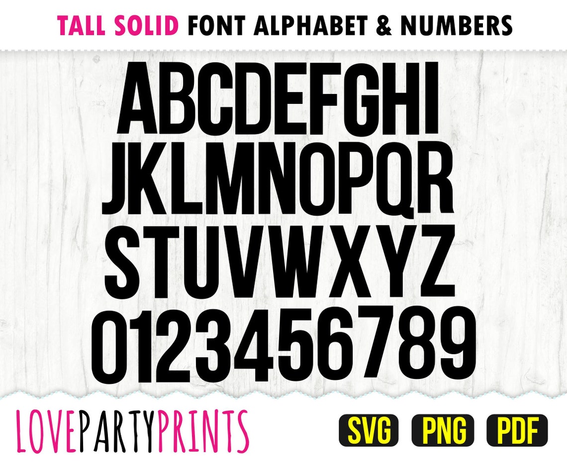 SKINNY Solid Letters and Numbers SVG, Png and Pdf Files, 300dpi High ...