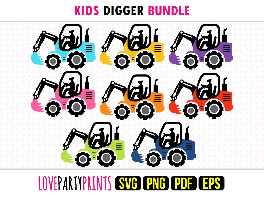 Kids Digger SVG, PNG, EPS, Pdf, Layered Vector Machine Laser Cut ...
