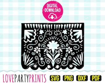 Mexican Fiesta Banner SVG, DXF, PNG, Pdf, Papel Picado Svg, Silhouette ...