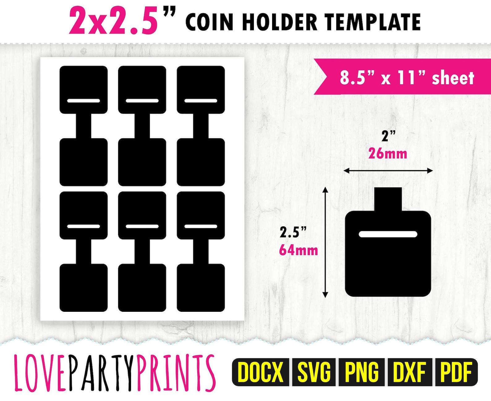 Coin Holder Template Svg, Pdf, Png, Dxf, Pound Coin Holder, Coin ...