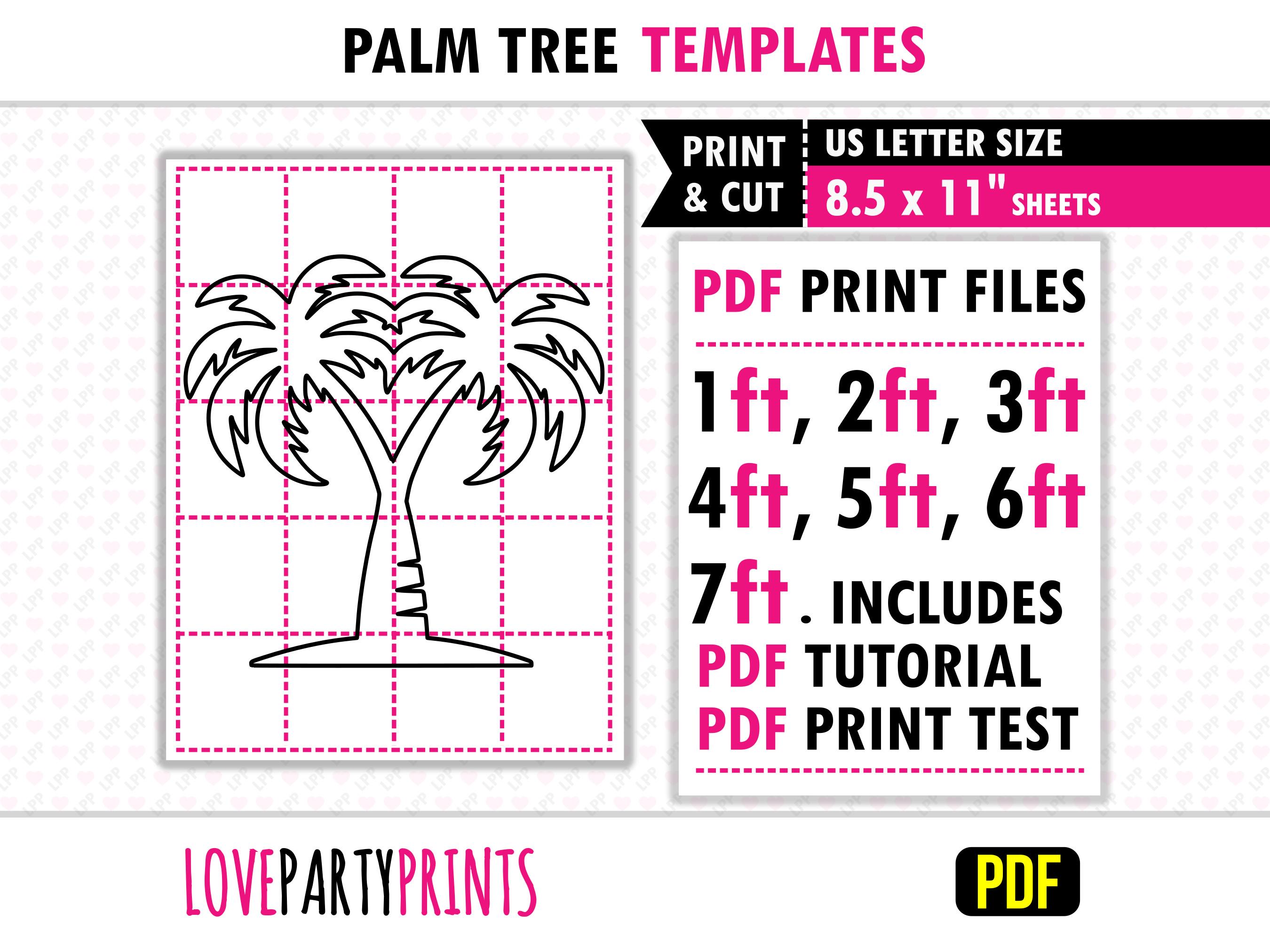 Palm Tree Template PDF, Print and Cut Templates, Giant Life Size ...