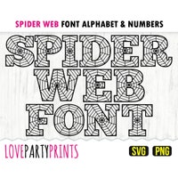 Spider Web Numbers Svg, Number Clipart, Layered Svg Numbers, Spider Web ...