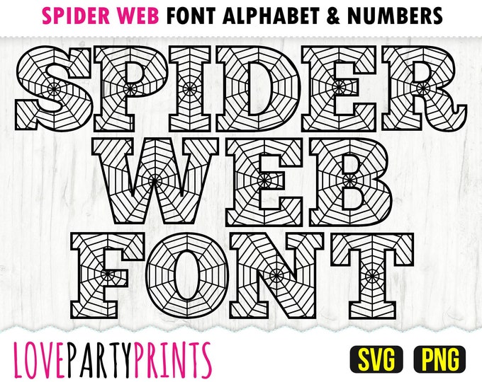 Halloween Spider Web Banner – Alphabet & Number Digital Cut Files (eps ...