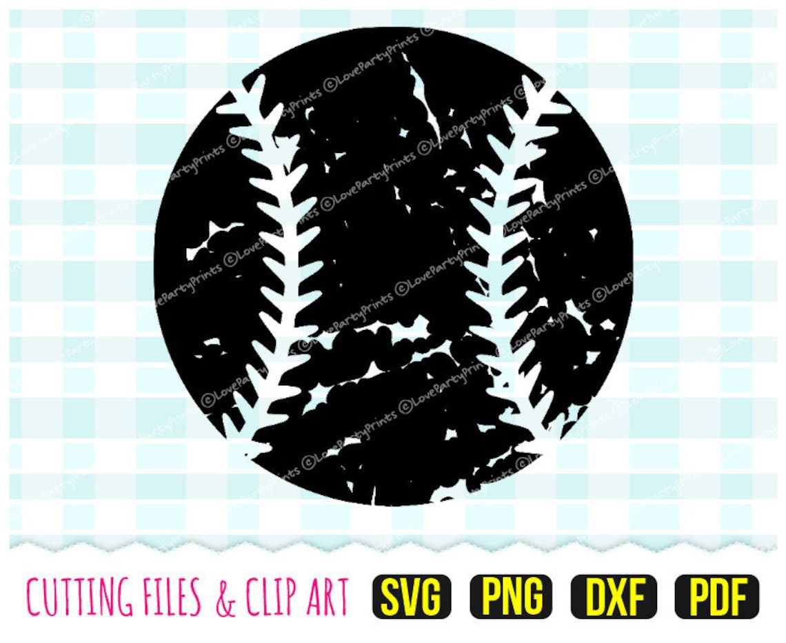 Distressed Baseball Svg DXF PNG PDF Grunge Baseball - Etsy