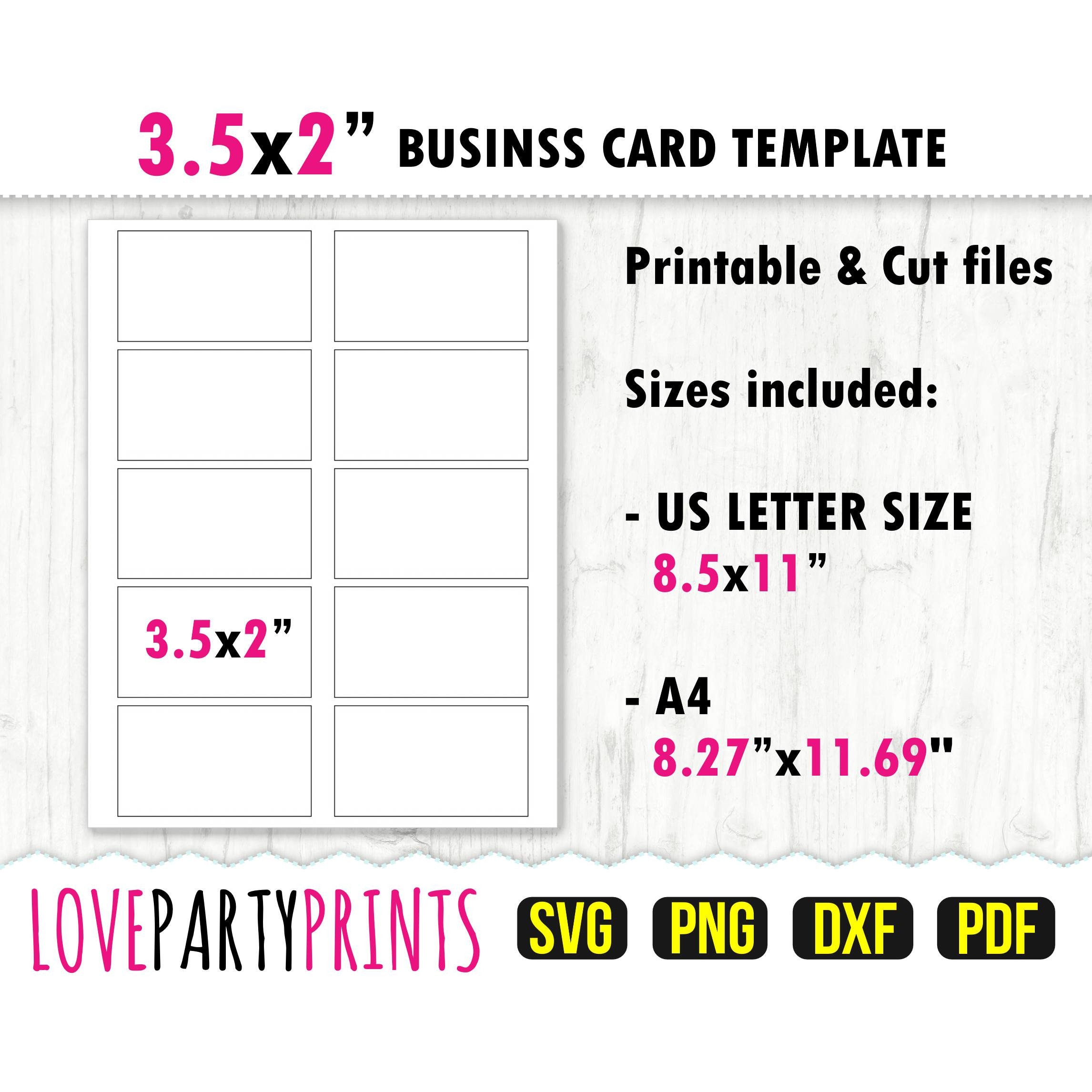 Business Card Template Size