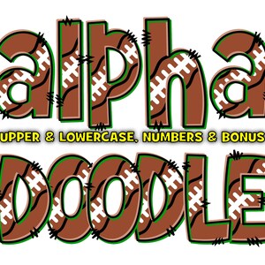 Football Alphabet Doodle PNG Font, Uppercase and Lowercase Alphabet ...