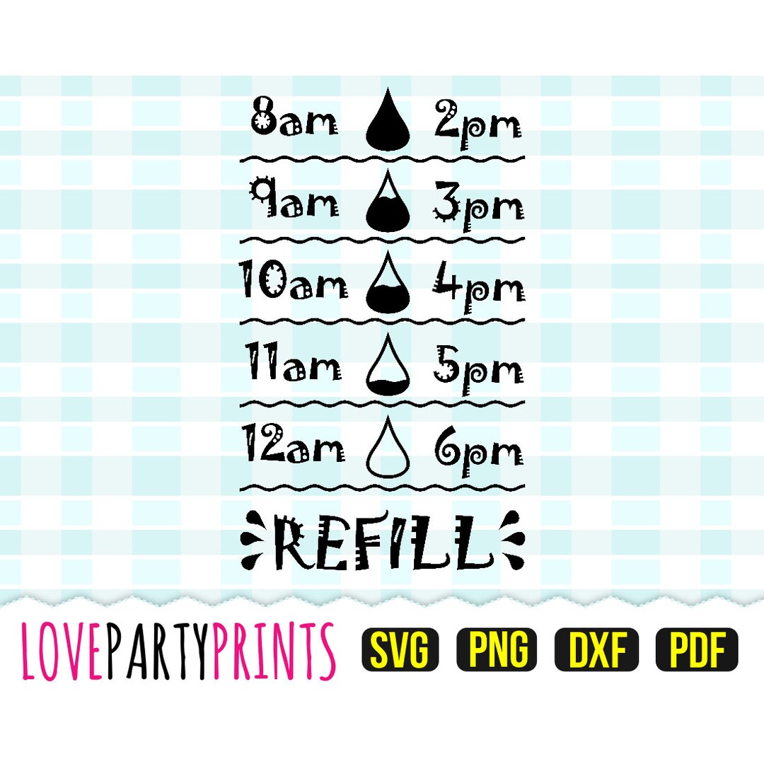 Water Bottle Tracker Svg, DXF, PNG, PDF, Vector Clip Art, Cutting Files ...
