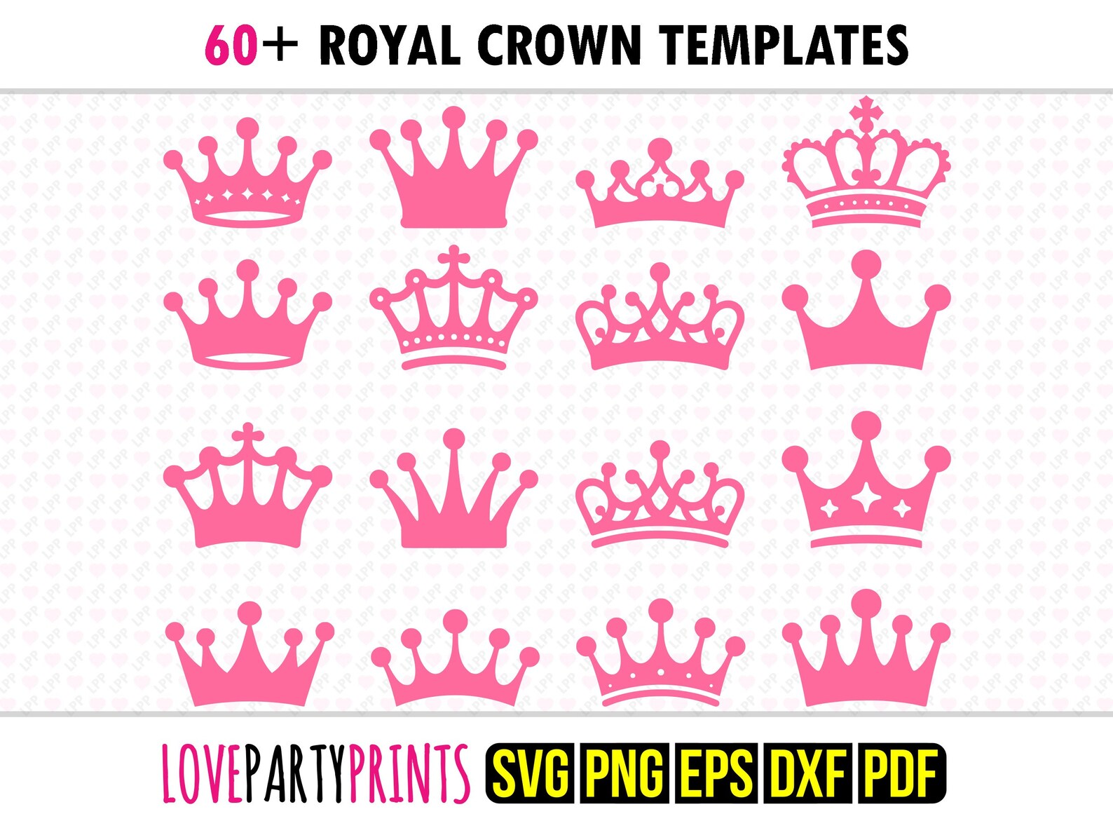 Royal Crown SVG, DXF, PNG, Pdf, Eps, Princess Tiara, Queen Crowns ...