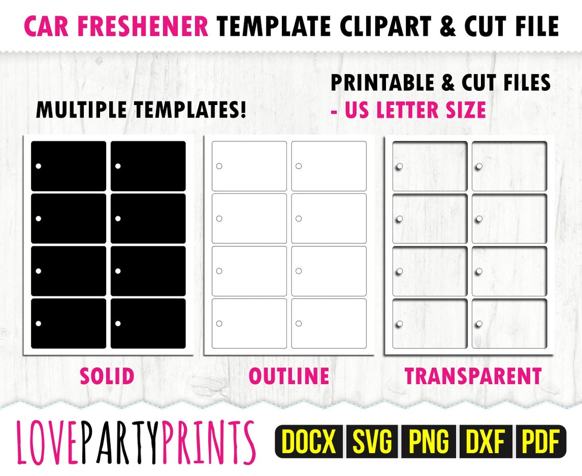 Car Freshener Template Svg Pdf Png Dxf 64x95mm Air - Etsy UK