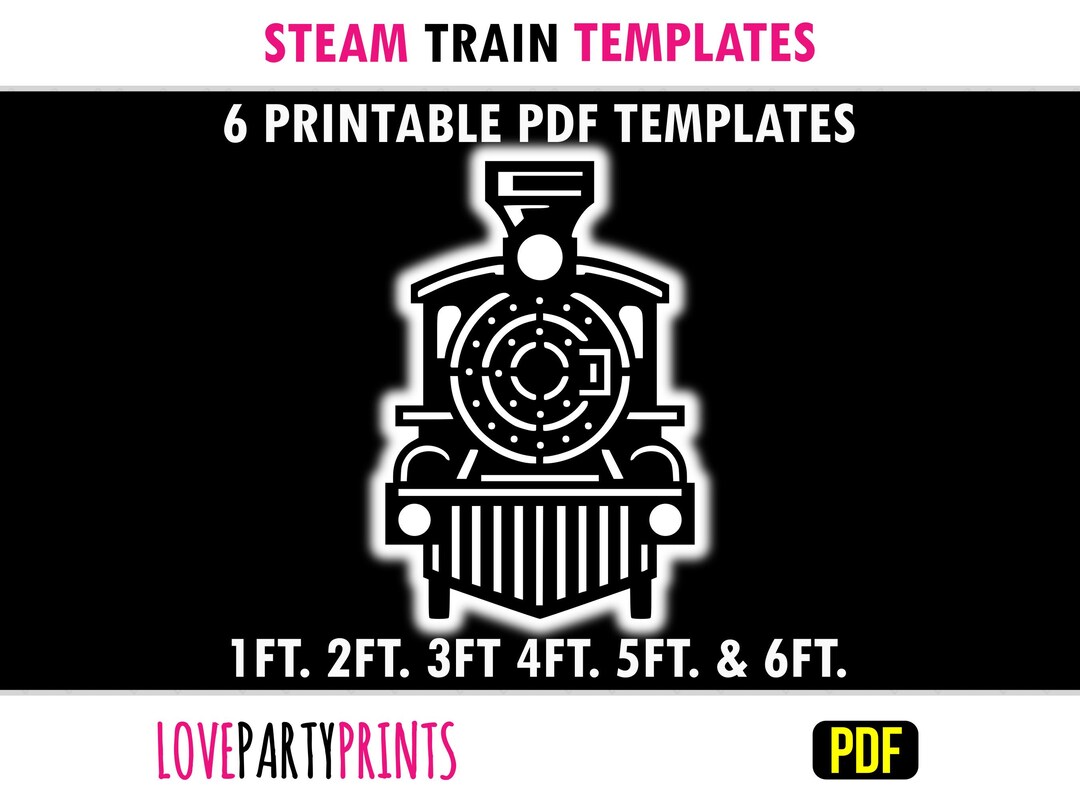 Steam Train Template PDF, Print and Cut Templates, Life Size Outdoor ...