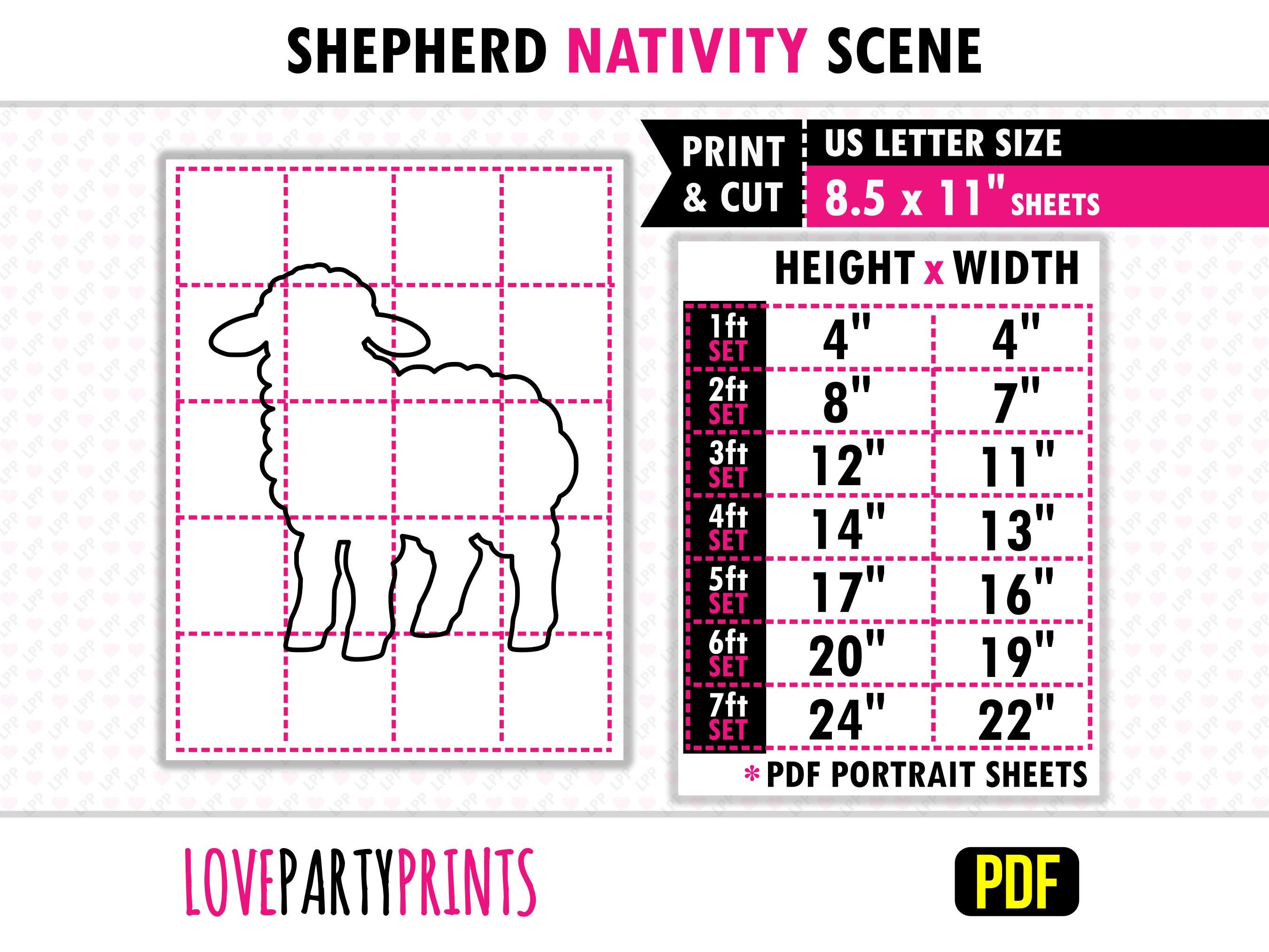 Shepherd Nativity Scene, PDF Templates, Letter Size, Baby Sheep Outdoor ...