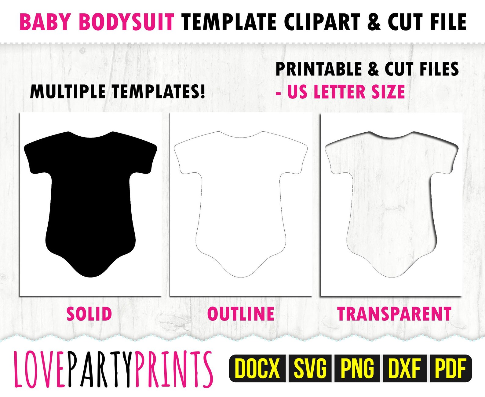 Baby Bodysuit Template SVG PDF Png Dxf Blank Bodysuit - Etsy