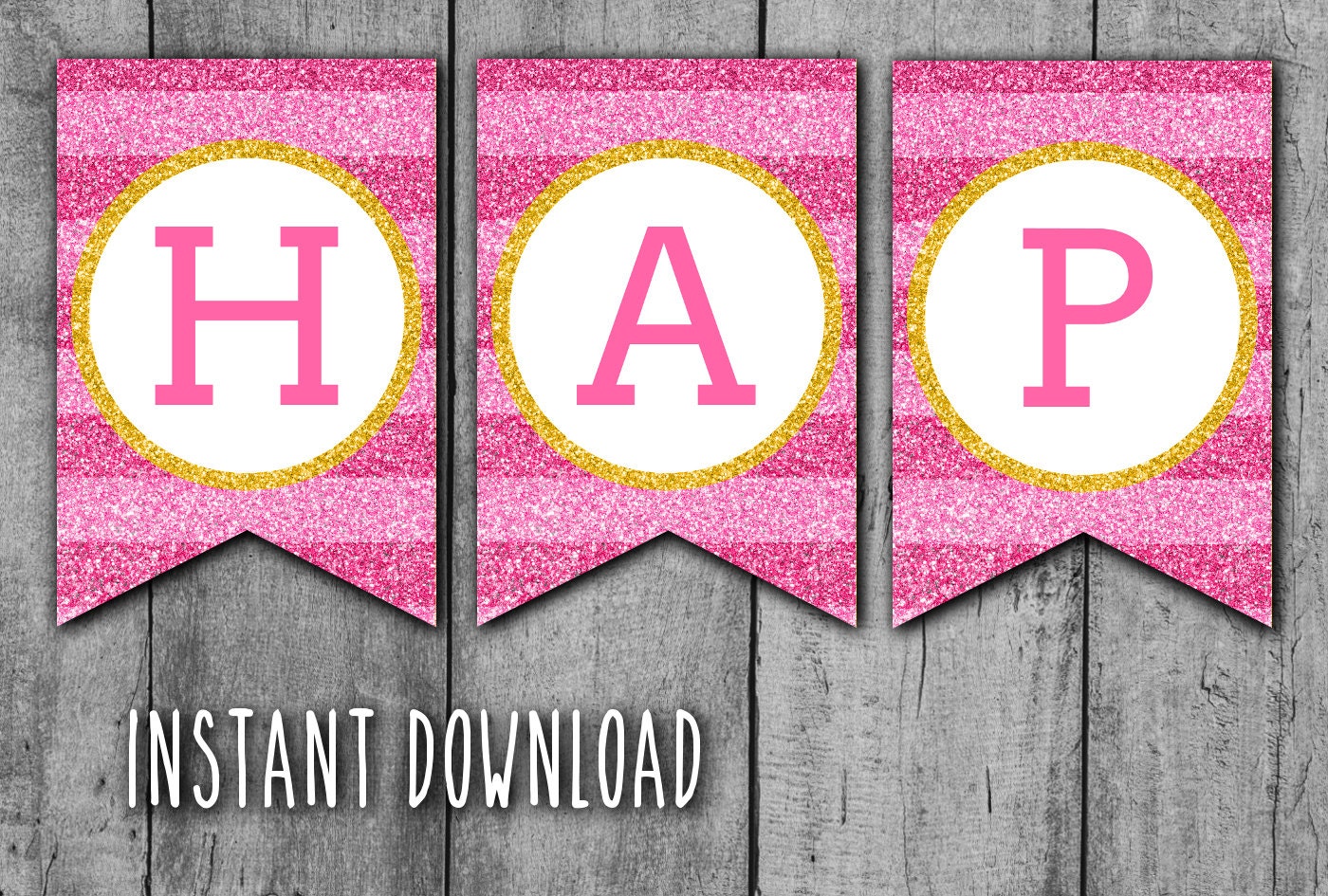 Hot Pink With Glitter Chevron