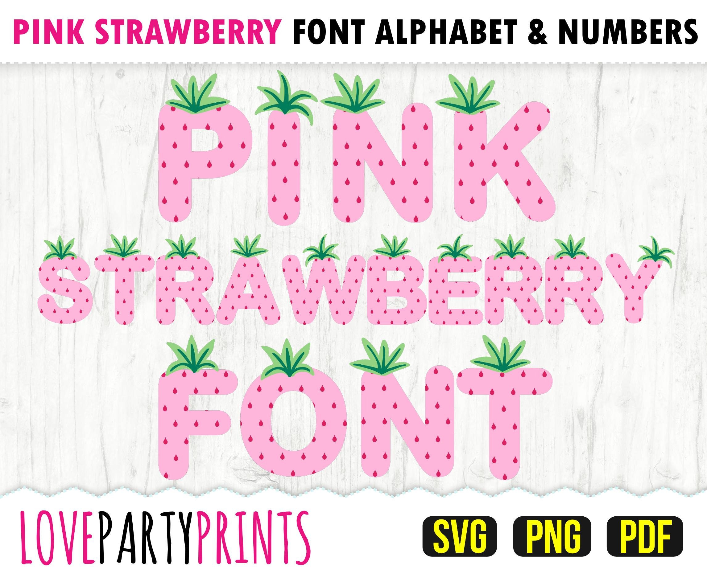 STRAWBERRY FONT SVG Png and Pdf Files 300dpi High Quality - Etsy