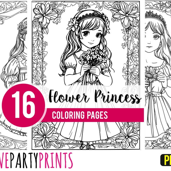 Printable Flower Coloring Book - Etsy