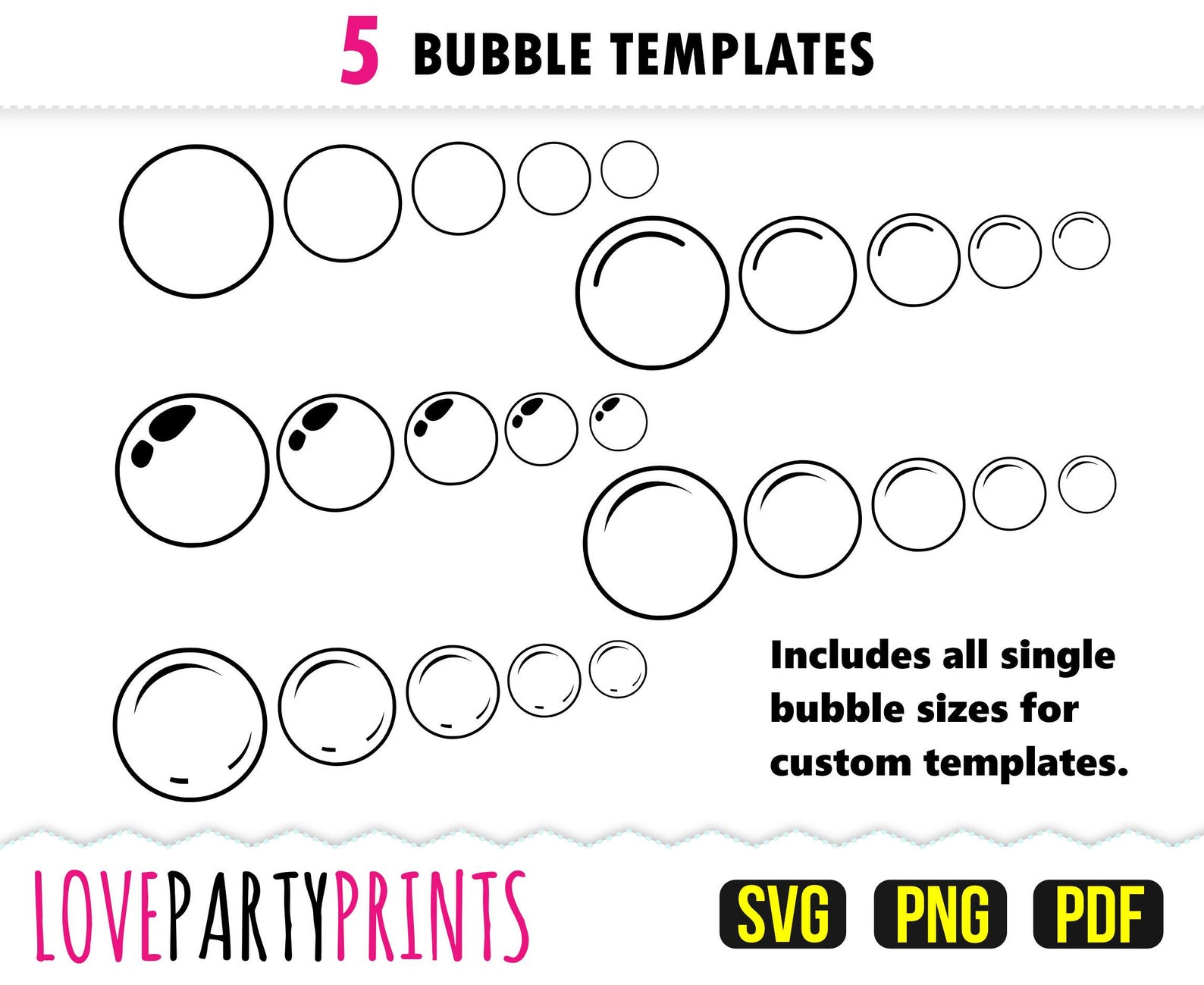 Bubbles SVG Bubbles PNG Bubbles DXF Bubbles Pdf Bubble - Etsy UK