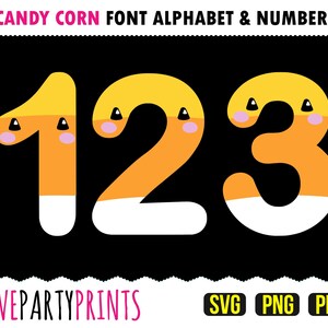 CANDY CORN ALPHABET Svg, Png and Pdf Files, Candy Corn Font, Candy Corn ...