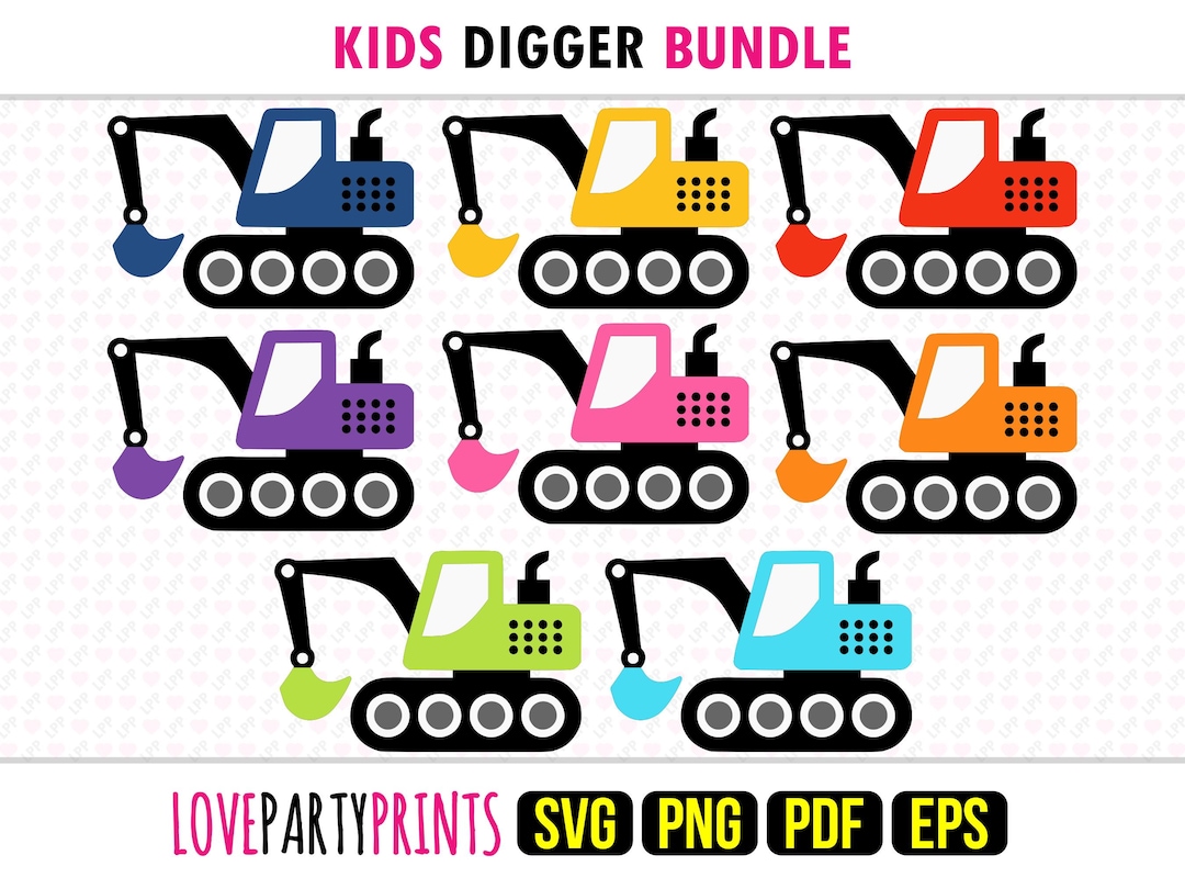 Kids Digger SVG, PNG, EPS, Pdf, Layered Vector Machine Laser Cut ...