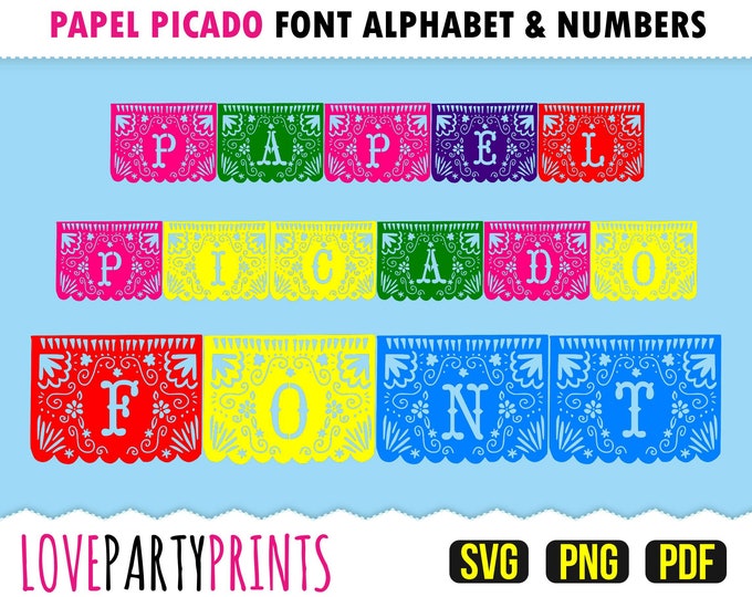 Alphabet Clip Art, PAPEL PICADO clipart, banner, uso comercial, colores ...