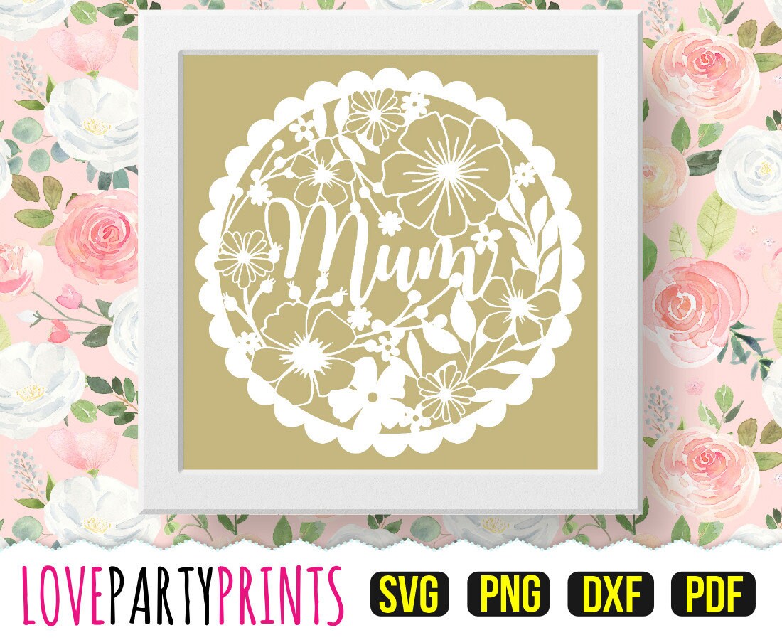 Papercut Template Mum PDF and PNG Clip Art with Svg and DXF | Etsy