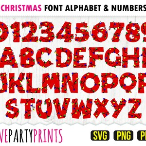 CHRISTMAS FONT SVG, Png and Pdf Files, 300dpi High Quality, Silhouette ...