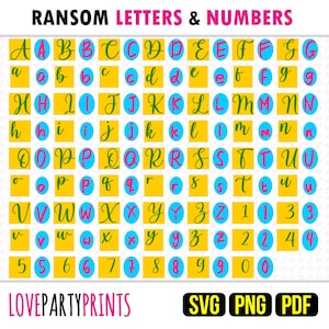 Ransom Letters Numbers Font SVG PNG Pdf, 14 Magazine Fonts BUNDLE, 868 ...