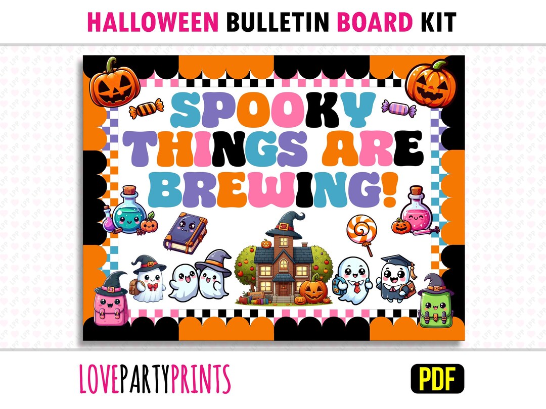 Spooky Bulletin Board Kit, Halloween October Classroom Decor, Full ...