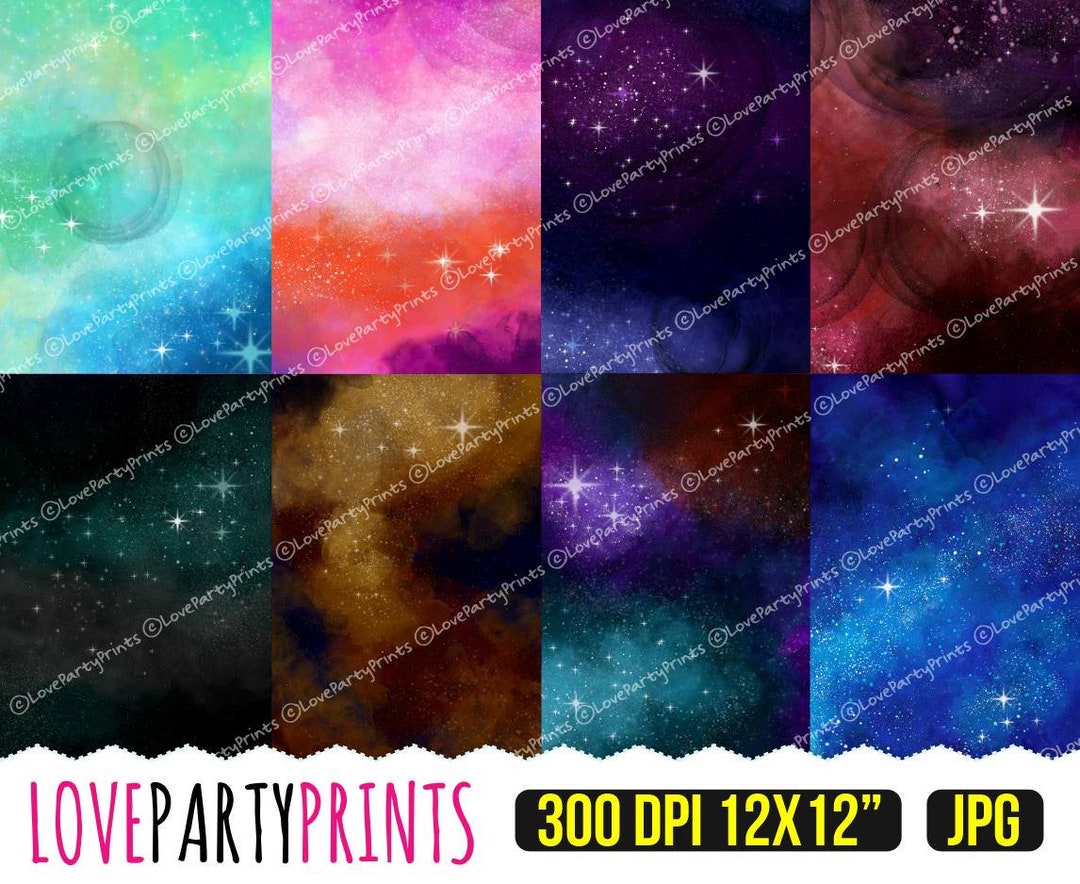 Space Backgrounds Digital Paper, 12x12" JPG 300dpi, Starry Night ...