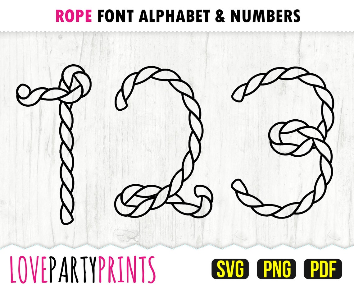 ROPE FONT SVG Png Pdf Rope Font Clipart Rodeo Font - Etsy